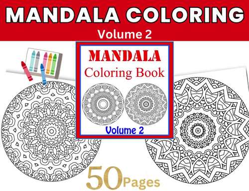 Mandala Coloring Book, Volume 2 – 50 Intricate Mandala Designs | TPT