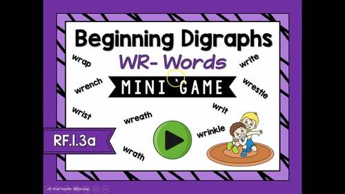 Beginning Digraphs Wr Mini Powerpoint Game by Teacher Gameroom | TPT