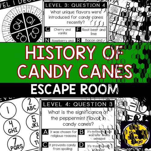 Candy Canes Christmas Escape Room - Reading Comprehension Activity