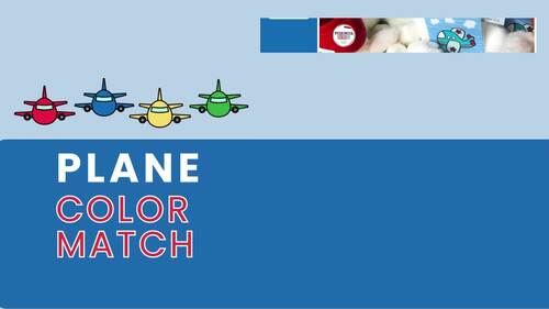 Preschool Math Game Ideas - AIRPLANE COLOR MATCHING GAMES by Preschool SOS
