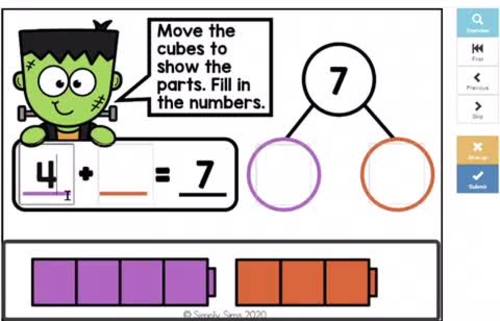 Halloween | Boom Cards | Subitizing | Part Whole | Decomposing Numbers