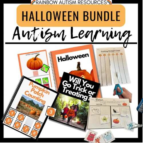 Halloween Social Story SEL Bundle Autism Visual Supports Adapted Books ...