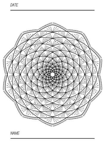 spring mandala coloring pages / worksheet Back To School Activity