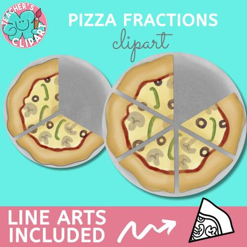 Pizza Fractions clip art Math by Teacher's Clipart | TPT