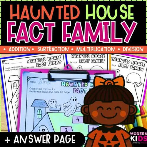Haunted House Fact Family Addition, Subtraction, Multiplication ...