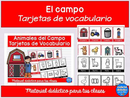El Campo, Tarjetas de vocabulario| Spanish Resources | TPT