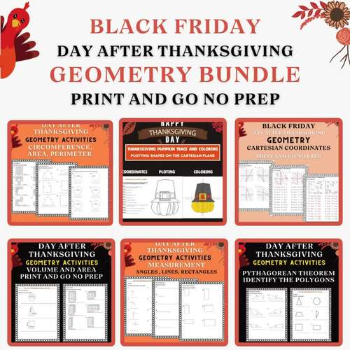 Black Friday Math Geometry Bundle Day After Thanksgiving + Free Bonus