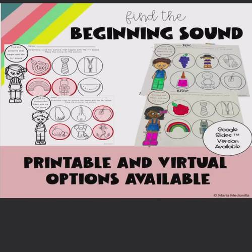 Beginning Sounds Games by Ms Maria Mediavilla | TPT