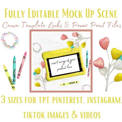 Digital Task Card Mockup in Bright Spring Scene by Make A Scene Mock Ups