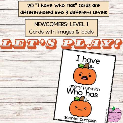 ESL Pumpkins Feelings I Have Who Has Fall Halloween Vocabulary Games ...