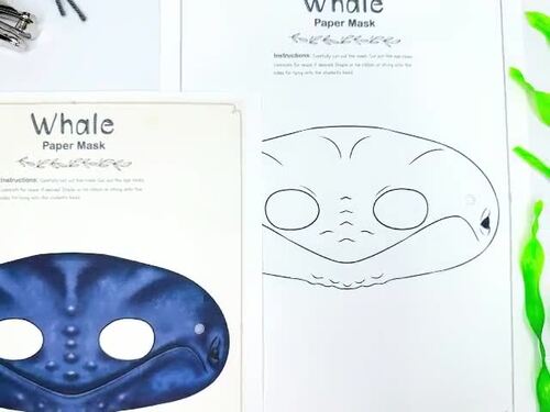 Whale | Paper Mask | Printable Craft | Whales by Simply Schoolgirl