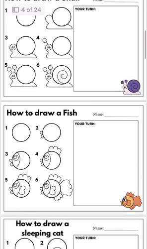 How to Draw Worksheets | Step-by-Step Directed Drawing Activities for Kids