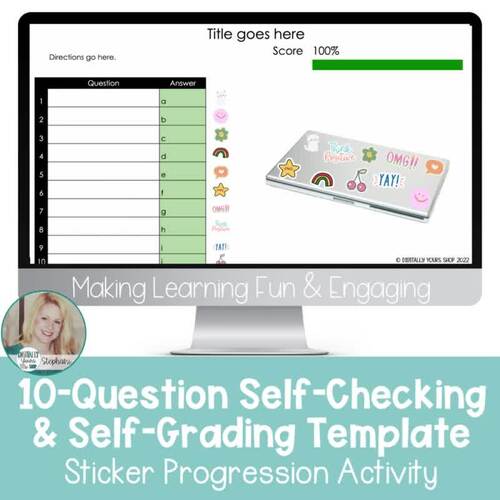 Template Digital Resource Activity Self-Grading Sticker Progression