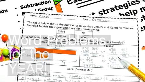 Math Word Problems 3rd Grade || Print and Digital Bundled For the Year!