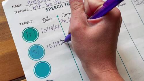 Speech Therapy Data Sheet for SLP data collection sheet printable handout