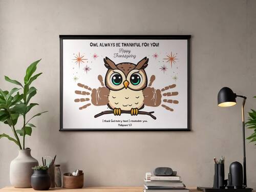 Owl Always Be Thankful For You Handprint Craft Christian Thanksgiving ...