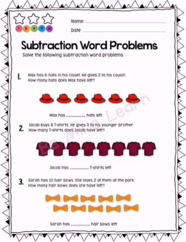 ★BUNDLE★ Addition and Subtraction Word Problems (with answers) Grade 1-2