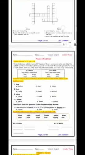 3rd Grade Pearson Myview Unit 1 week 5 Practice Worksheets by Ahmed Younes