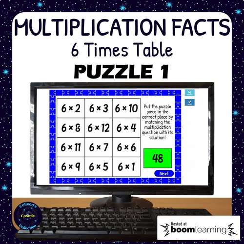 Multiplication Facts for 6 Times Table Practice - Mystery Pictures ...