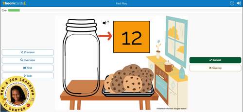 Kindergarten: Counting Cookies (Boom Cards) by Mrs B Fun Learning Center