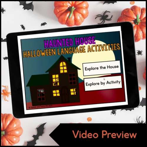 Halloween Haunted House Language Activities Speech Therapy Boom Cards™