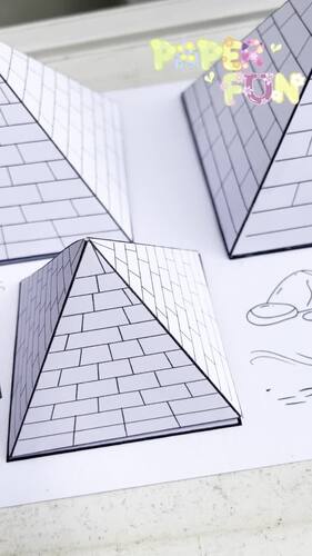 Ancient Egypt Pyramid 3D Paper Craft - History & Geometry STEM Activity