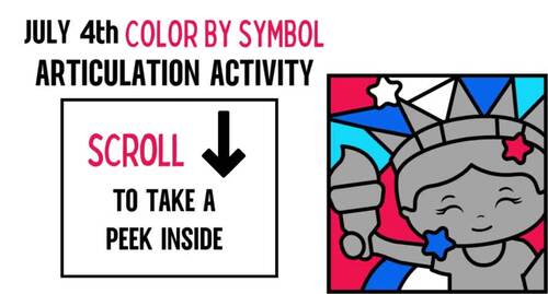 Fourth of July Articulation Color By Code: F, V, K, G by Jennie's ...