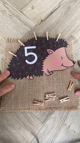 Hedgehog Count and Clip Activity by Hands-On Printables | TPT