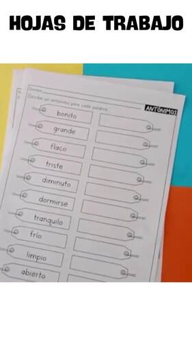 Sinónimos y Antónimos Synonyms & Antonyms Spanish Grammar Gramatica en ...