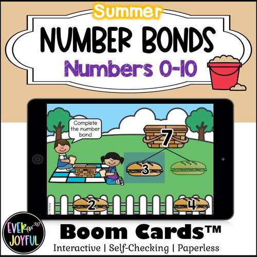 Kindergarten Summer Math Boom Cards™ Number Families Number Bonds 0-10