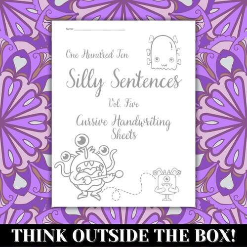 SILLY SENTENCES VOL. 5 | Cursive Handwriting Practice Sheets | WACKY ...