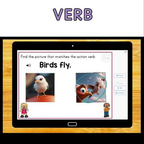 Action Verbs Boom Cards™ | Identifying Verbs by Limes and Lemons