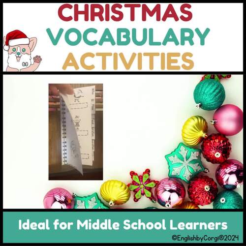 ESL Christmas Vocabulary Activities by English by Corgi | TPT