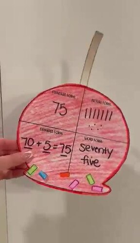 Candy Apple Math Place Value Craft by The Teaching Diva Corner | TPT