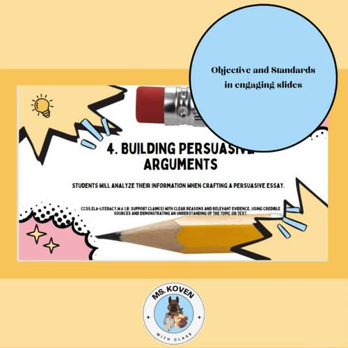 Persuasive Writing Lesson 4: Building Arguments with CER by Ms Koven ...
