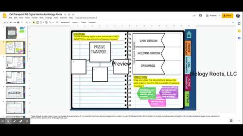 Cell Transport Digital Notebook Activities by Biology Roots | TPT