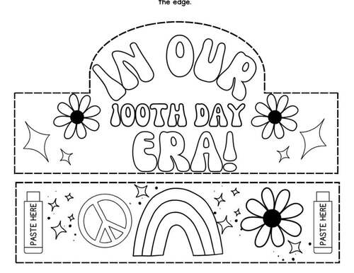 In Our 100th Day Era Taylor Swift Theme Crown Hat Color Activity Cute ...