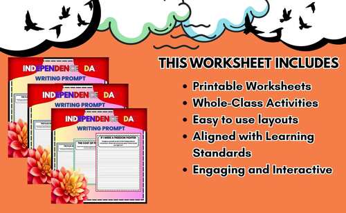 Independence Day Themed Prompt Writing,2nd,3rd,4th,5th,Grade | TPT