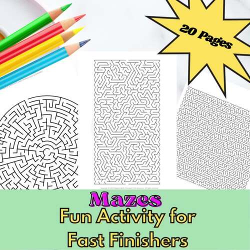 Printable Mazes for Fast Finishers by Schmegini's ELA Resources | TPT