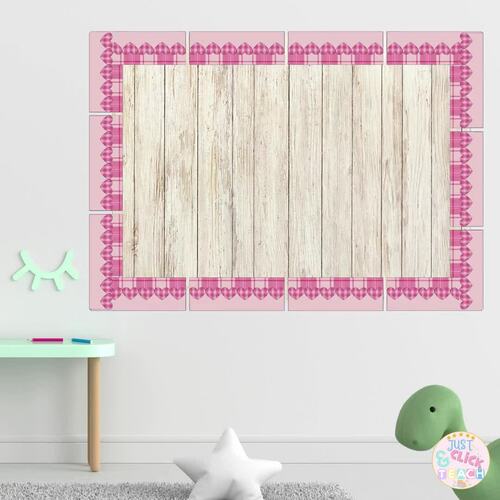 Bulletin board borders | Heart & plaid theme | Pink & Purple color palette
