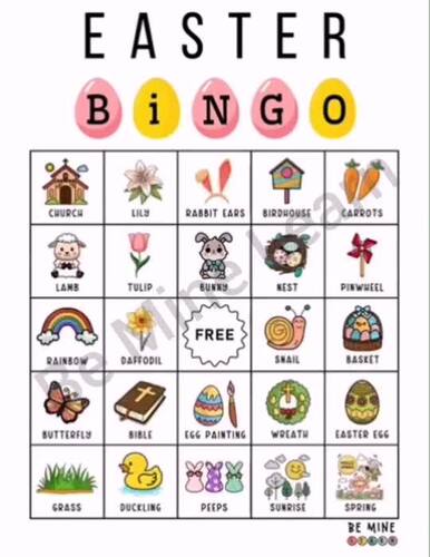 Easter Bingo Game | Spring Bingo Rhyming Riddle Bingo Card (Color & BW ...