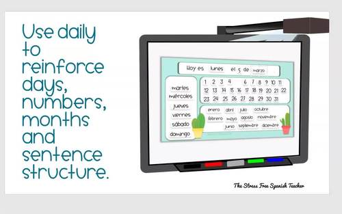 Mensajes de la Manana / La FECHA / CACTUS Theme | TpT