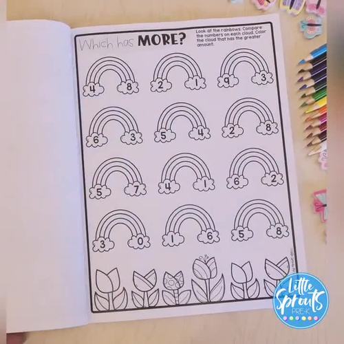 April Preschool Worksheets | No-Prep Spring Preschool Math & Literacy ...