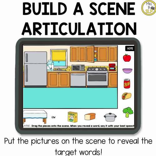 Food Articulation Build a Scene - Digital Boom Cards by Miss B SLP