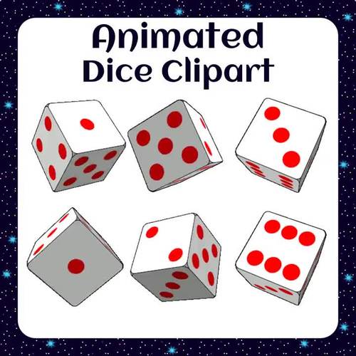 Digital Dice GIFs - Animated Clipart – White with Red Dots | TPT