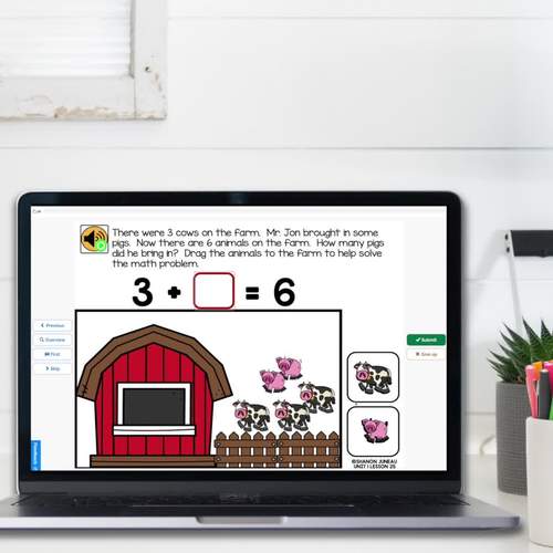 Addition to 10 Word Problems Boom Cards No Prep 1st Grade Math Centers