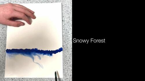 Snowy Forest Painting Project for a WINTER or CHRISTMAS Visual Art Lesson
