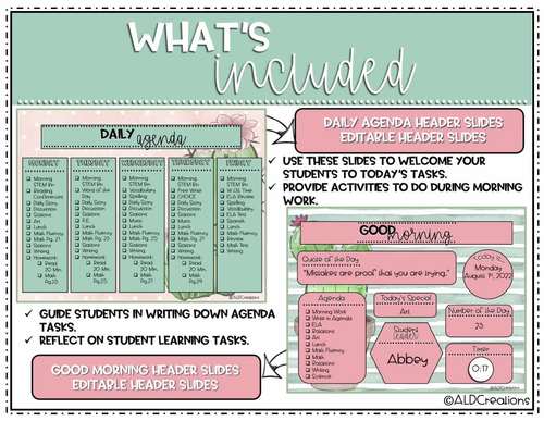 Cacti Morning Direction Slides (Editable) by ALD Creations | TPT