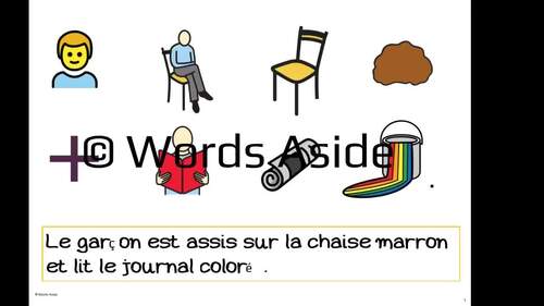 AAC Reading Writing Literacy with Symbols FRENCH by Words Aside | TPT