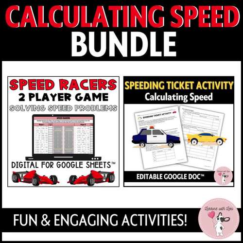 Speed BUNDLE - Calculating Speed Problems - Engaging Activities!